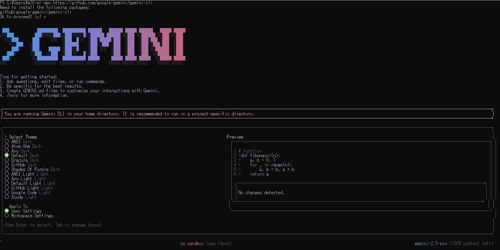 新しく公開されたGemini CLIを触ってみた！